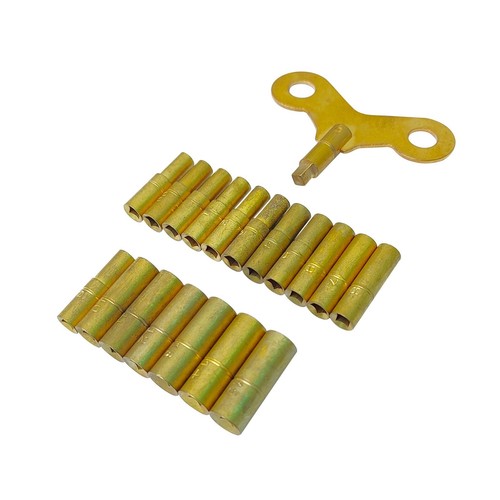 19 Piece Clock Winding Key Set - All Clock Key brass Set No. 000 to 15 ...