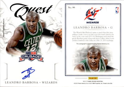 2012-13 Panini Crusade Quest Autographs #86 Leandro Barbosa Auto - NM-MT | eBay