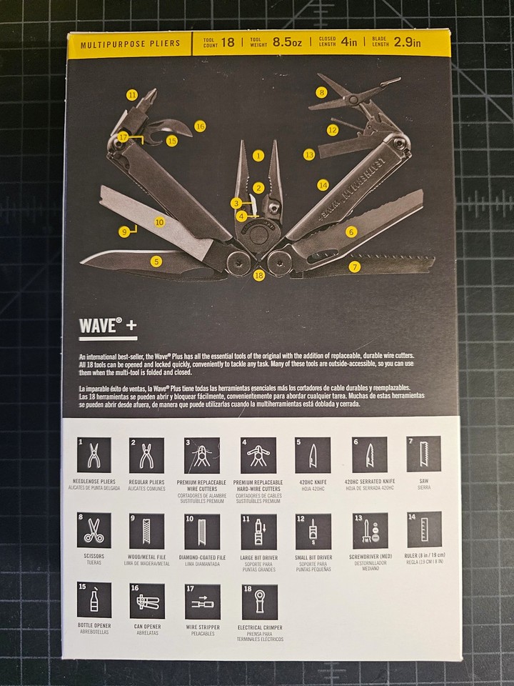 Leatherman Wave Plus Multi Tool 18Tools Black Oxide NEW ! | eBay