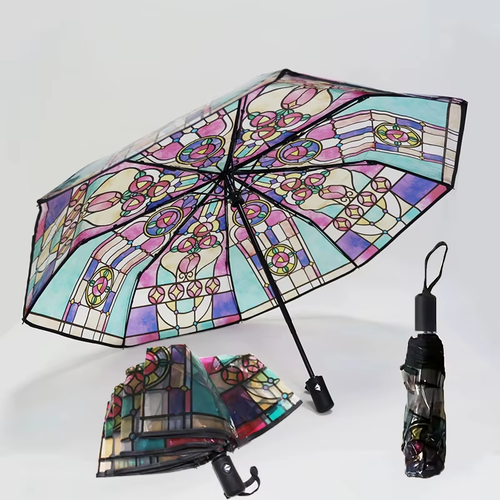 Church Retro Transparent Large Umbrella Stained Glass Transparent ...