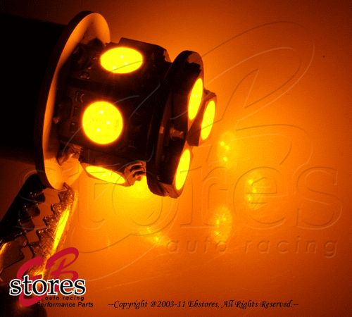 1 Pair (Set of 2) Amber Front Signal 9 SMD LED 1157 Light Bulb 2057 ...