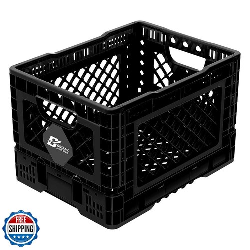 Bigant Heavy Duty Collapsible and Stackable Plastic Milk Crate - Snap ...