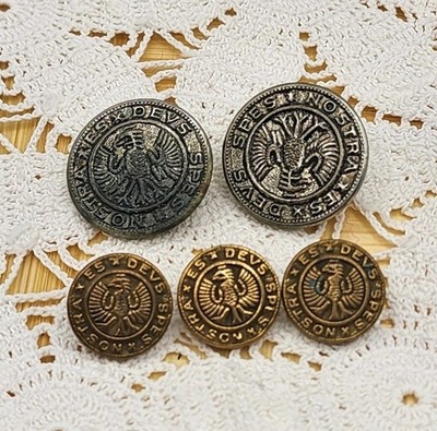 5 Hessian Soldier Button ESX DEVS SPES Nostra Teutonic Eagle Military ...