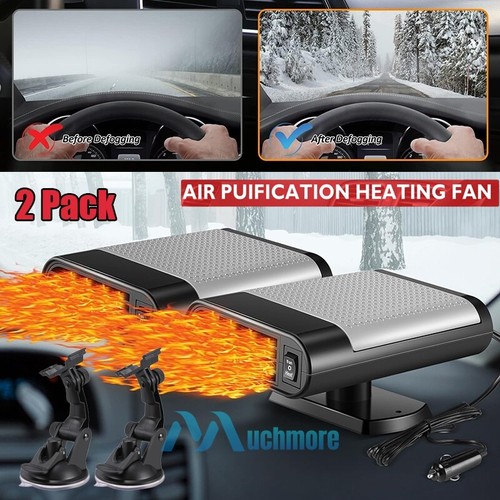 2X 500W 360° Electric Car Heater Windshield Defogger Defroster Air ...