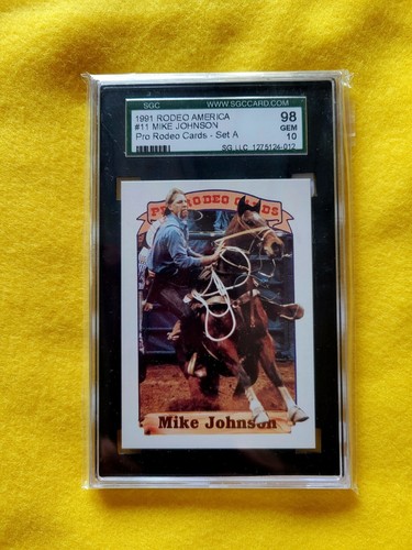 1991 Rodeo America Pro Mike Johnson SGC 98 GEM MINT 10 ROOKIE CALF ...
