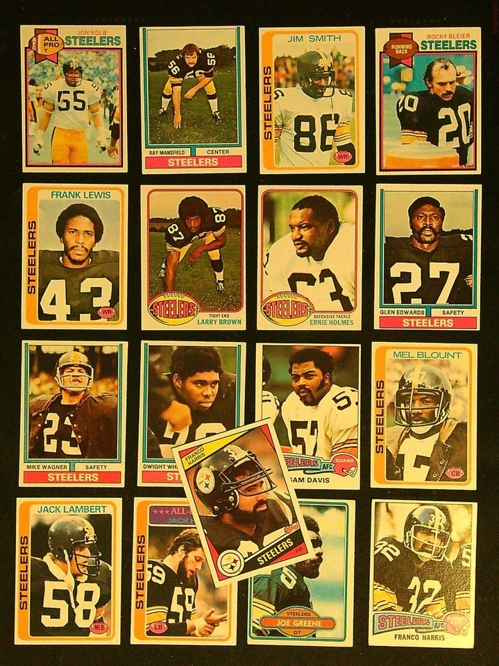 Vintage Pittsburgh Steelers Card Lot (33 total) Bradshaw, Greene, Swan ...