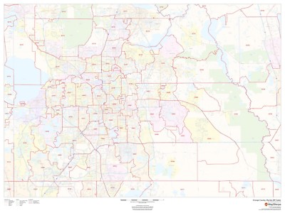 Orange County, Florida ZIP Codes Laminated Wall Map (MSH) | eBay