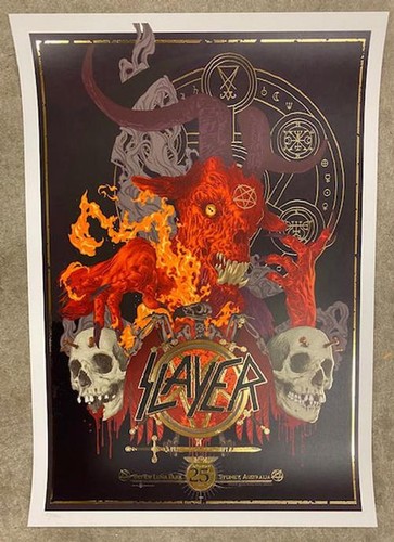 SLAYER SYDNEY 2013 CONCERT POSTER AUSTRALIA SILKSCREEN VANCE KELLY | eBay
