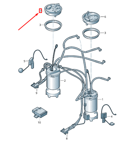 NEW VW TOUAREG 7P MK2 FUEL DELIVERY MODULE RIGHT FLANGE 7P6919679 | eBay