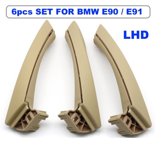 6pcs BEIGE Interior Door Handle Set Front Side Rear For BMW E90 E91 E92 ...