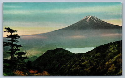 Postcard Japan c1950s Mt. Fuji from Kawaguchi Lake & Mitsu Mountain ...