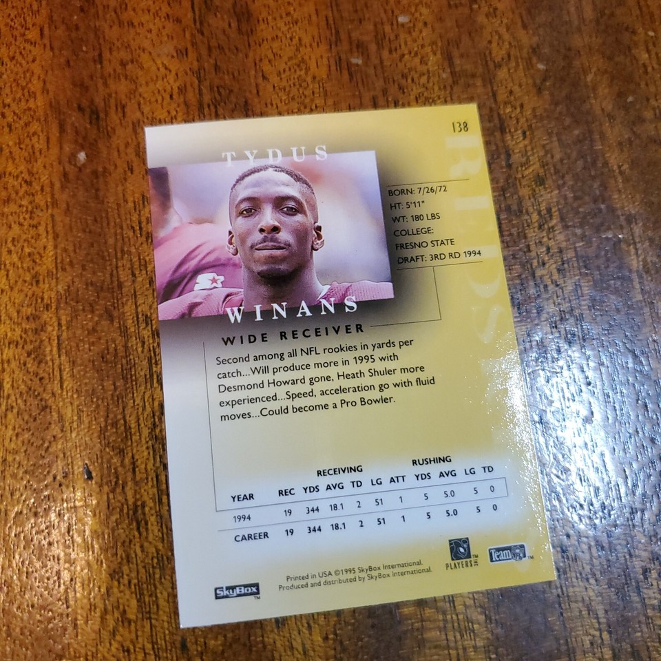 1995 SkyBox Premium Football Card #138 Tydus Winans | eBay