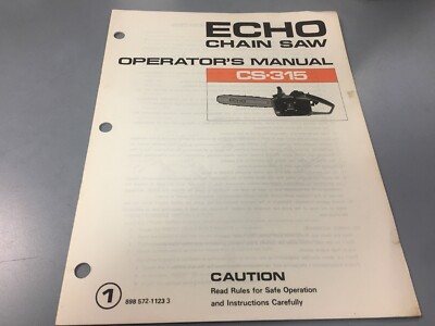 Echo chainsaw cs 315 operators MANUAL,echo chainsaw | eBay