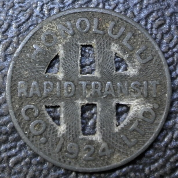 1924 HONOLULU RAPID TRANSIT CO., LTD. TOKEN - Good For One Fare | eBay
