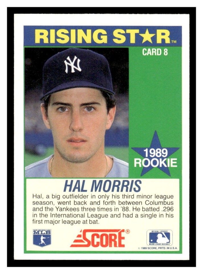 1989 Score Hottest 100 Rising Stars #8 Hal Morris - New York Yankees | eBay