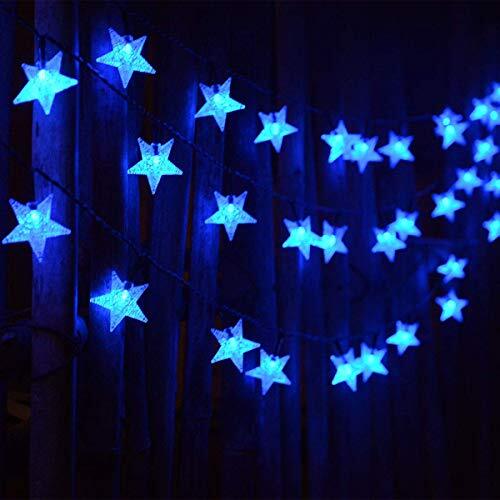 120 Led Blue Solar Star String Lights Waterproof Solar Powered Outdoor ...