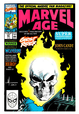 MARVEL AGE #87 in VF a 1990 Marvel comic 1st Dan Ketch as Ghost Rider ...