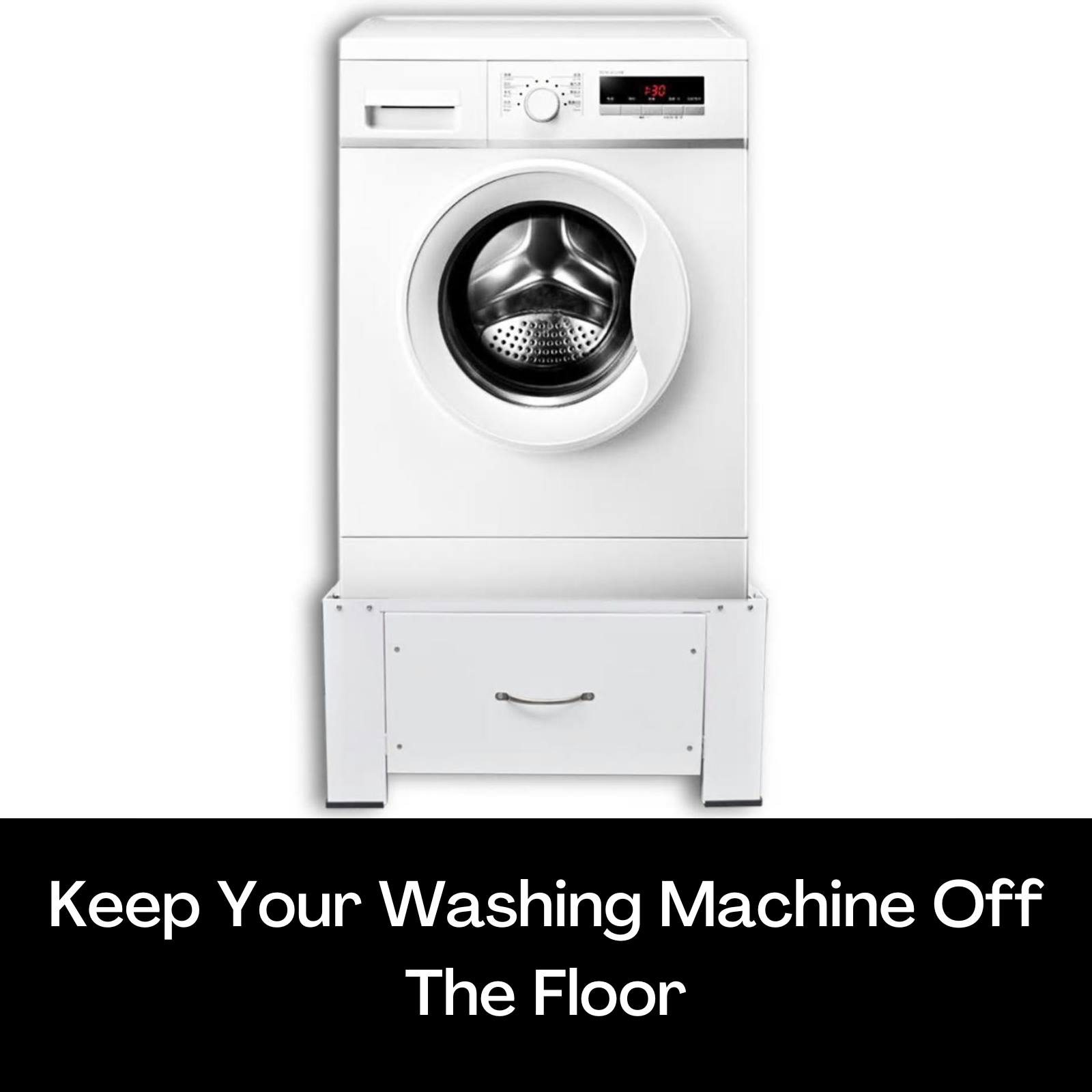 Laundry Pedestal With Storage Drawer Washing Machine Riser Stand ...