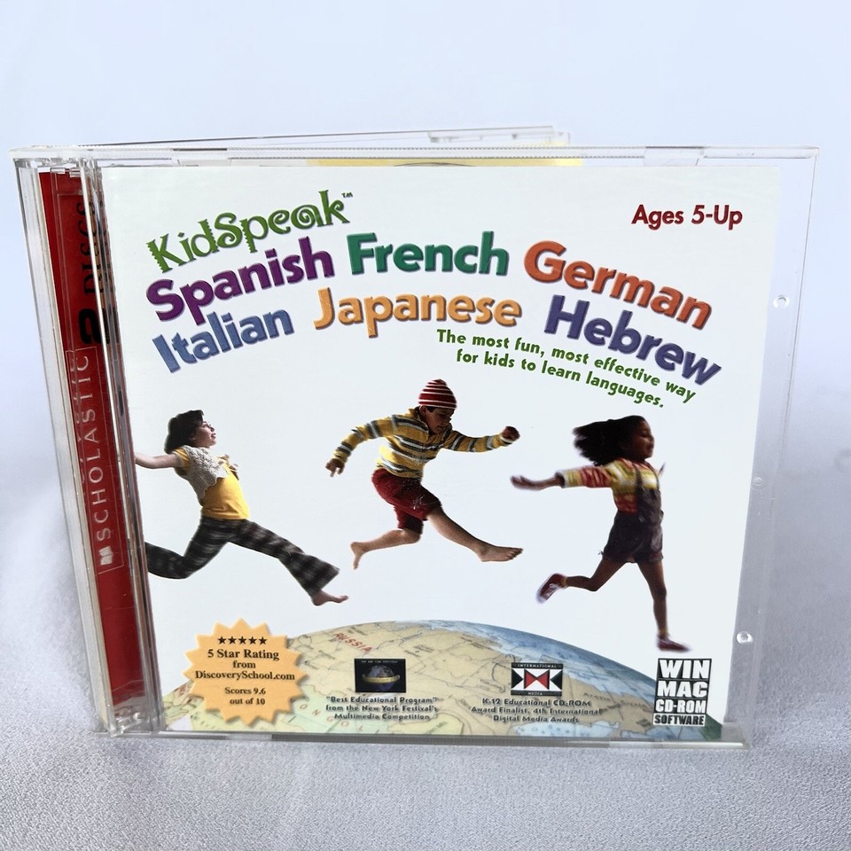 KidSpeak Spanish French German Italian Japanese Hebrew CD Rom Language ...