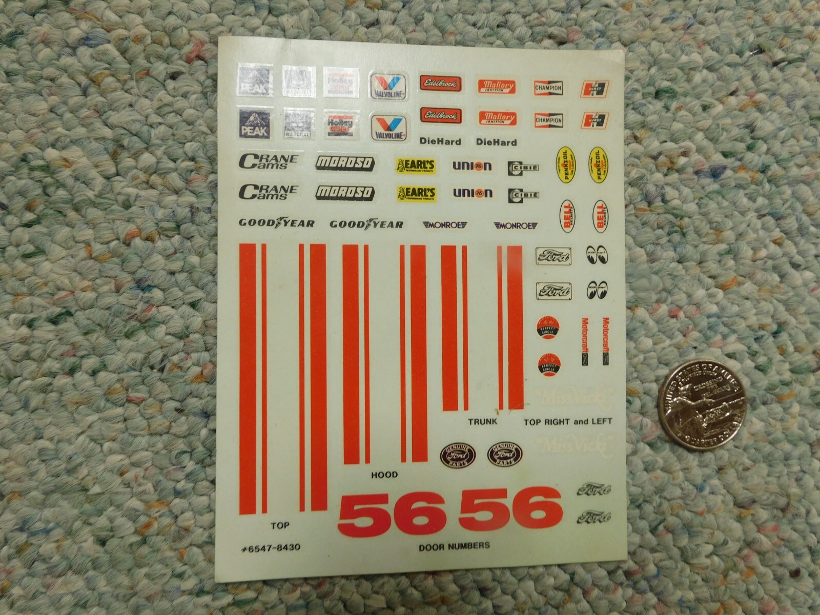 Ertl decals 1/25 Kit# 6547 1956 Ford Victoria ZZ101 | eBay