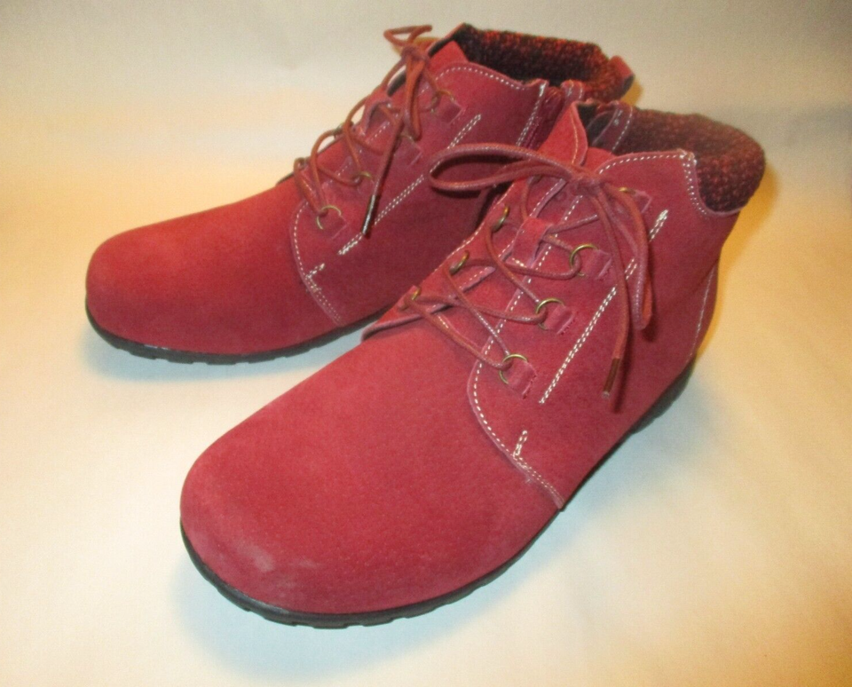 Propet Delaney Womens 11EEEE Red Genuine Suede, Cushion Insole Zip ...