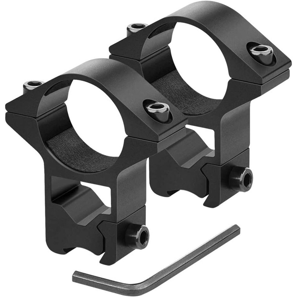 2PCS 1" High Profile Scope Ring See Through Scope Mount For 11mm or 3/8 ...