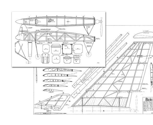 Bicki Delta Wing Pusher 55" WS RC Model Airplane Printed Plans ...