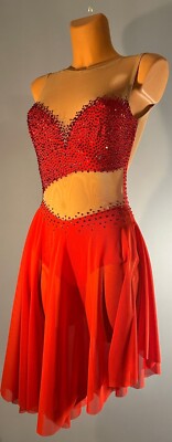 dance costume dress beautiful rhinestones | eBay
