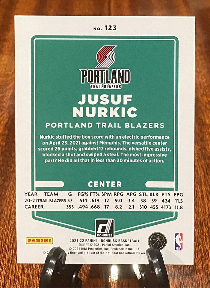 2021 Donruss Red Mojo /99 #123 Jusuf Nurkic Portland Trail Blazers | eBay