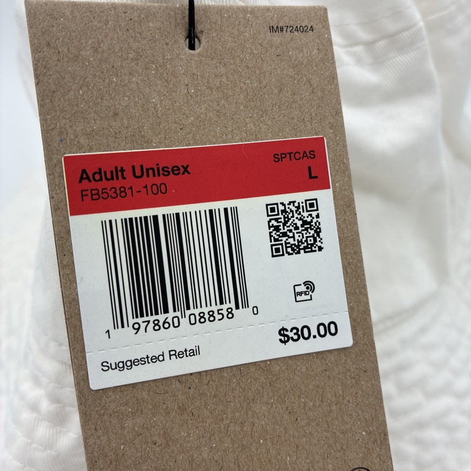 Nike Apex Futura Washed Bucket Hat Cap White/Black logo Sz Large FB5381 ...