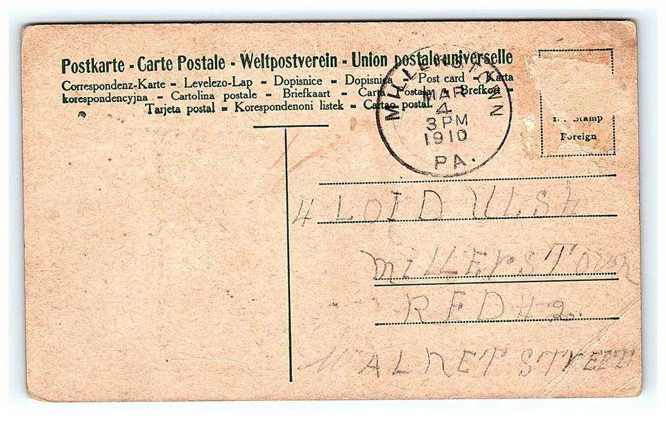 Antique 1910 Comic Postcard Romance Poem Humor To Lovesick Man at Desk ...