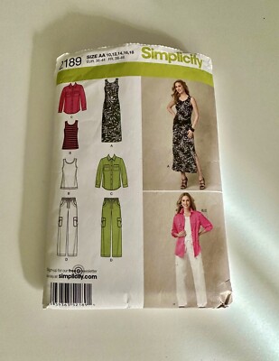 Simplicity #2189 Sizes 10 - 18 Shirt Pants Knit Dress Top Sewing ...