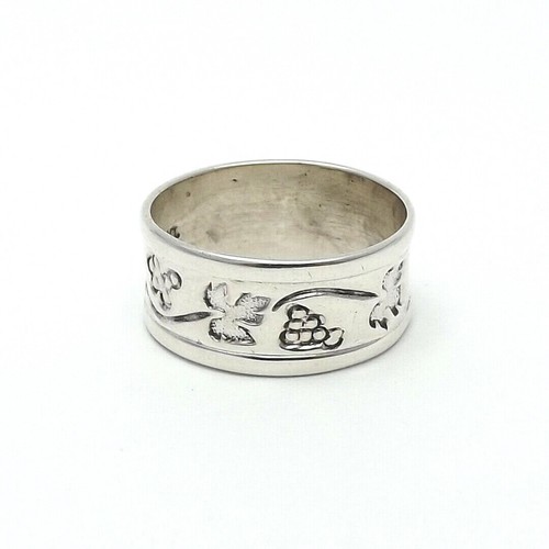 Vintage Ed Levin Sterling Silver Grapevine Grapes & Leaves Wedding Band ...