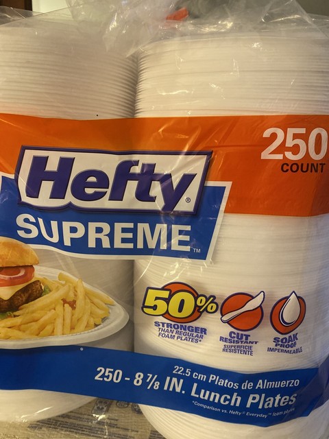 Hefty Supreme 8 7/8 Inch Foam Disposable Plates 250ct for sale online ...