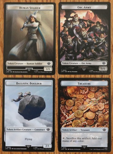 MTG LOTR Double-sided Tokens set 4 NONFOIL Tales of Middle-earth NM ...