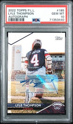 LYLE THOMPSON 2022 Topps Premier Lacrosse League PLL #185 Auto PSA 10 ...