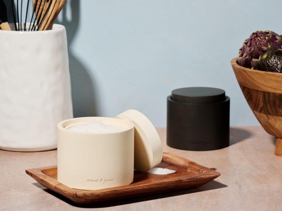 Stone Salt Cellar - Stackable, Salt and Pepper Bowls for Countertop ...