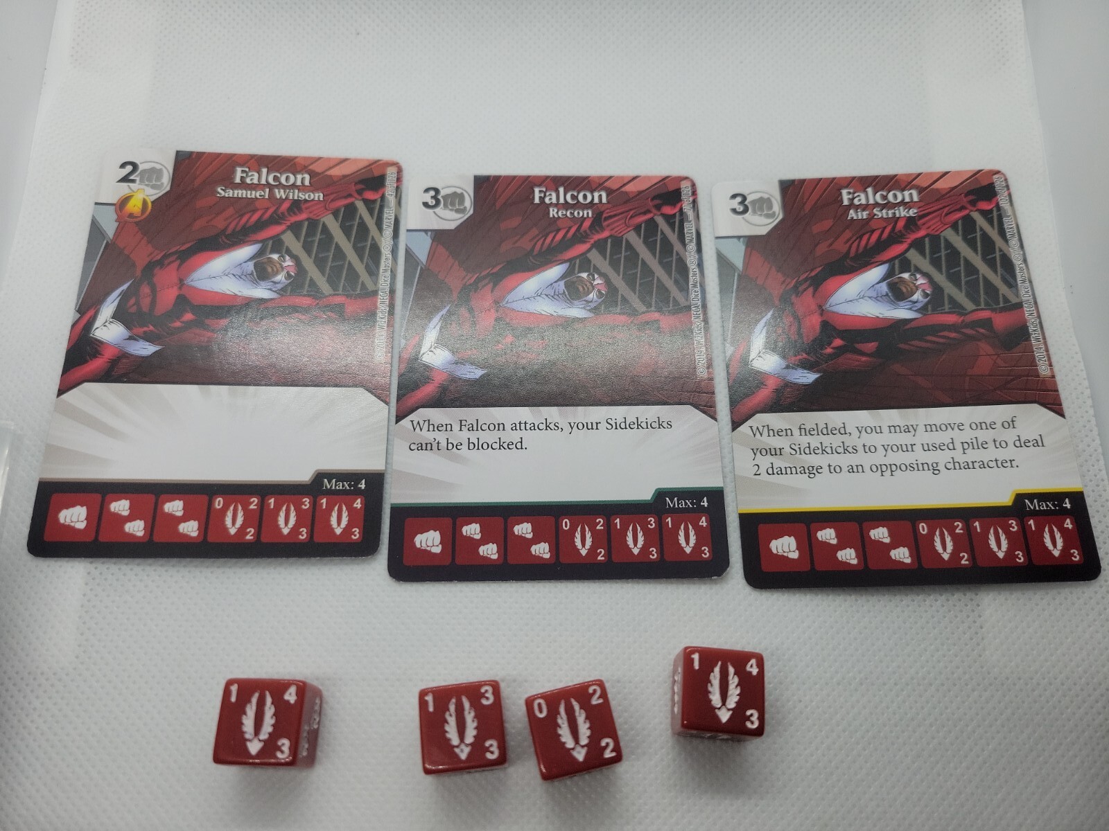 DICE MASTERS MARVEL UNCANNY X-MEN C/UC/R RARE 3 CARD SET 102 FALCON + 4 ...