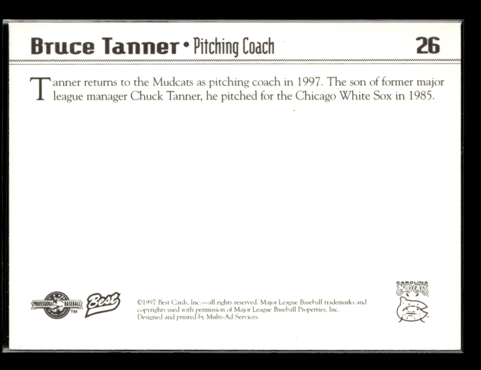 Bruce Tanner 1997 Carolina Mudcats Team Set | eBay