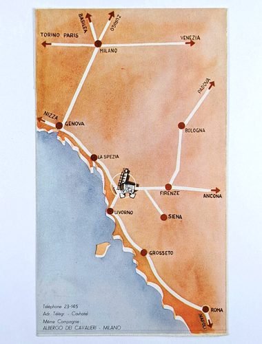 1956 Hotel Dei Cavalieri Pisa Italy Vintage Advertising Travel Brochure ...