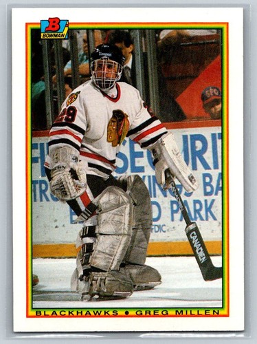 1990-91 Bowman #3 Greg Millen Chicago Blackhawks Hockey Card | eBay