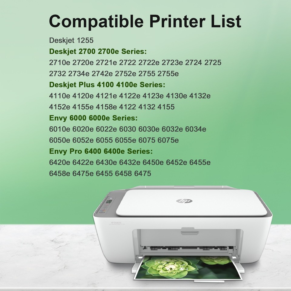 67XL Ink Cartridge for HP 67 Ink Deskjet 2700e 2752e 2755e 4100e Envy ...
