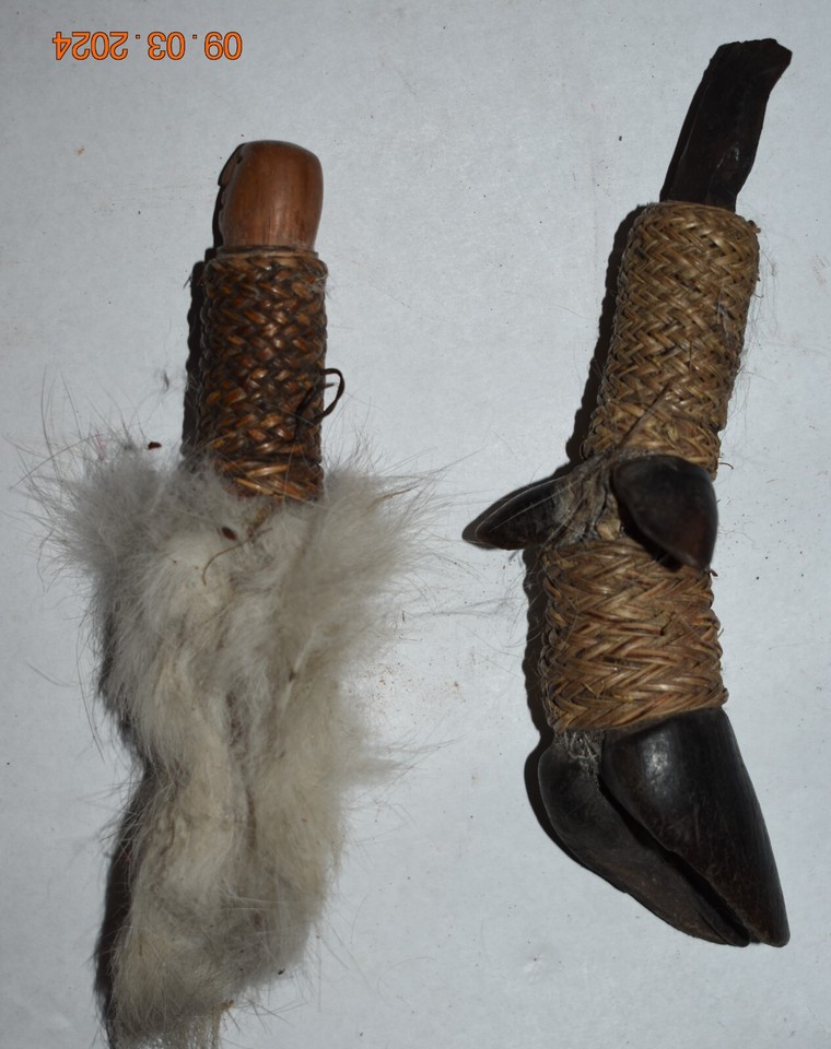 2 IFUGAO RITUAL LIME CONTAINER, hoof and hide, 1900S 5" | eBay