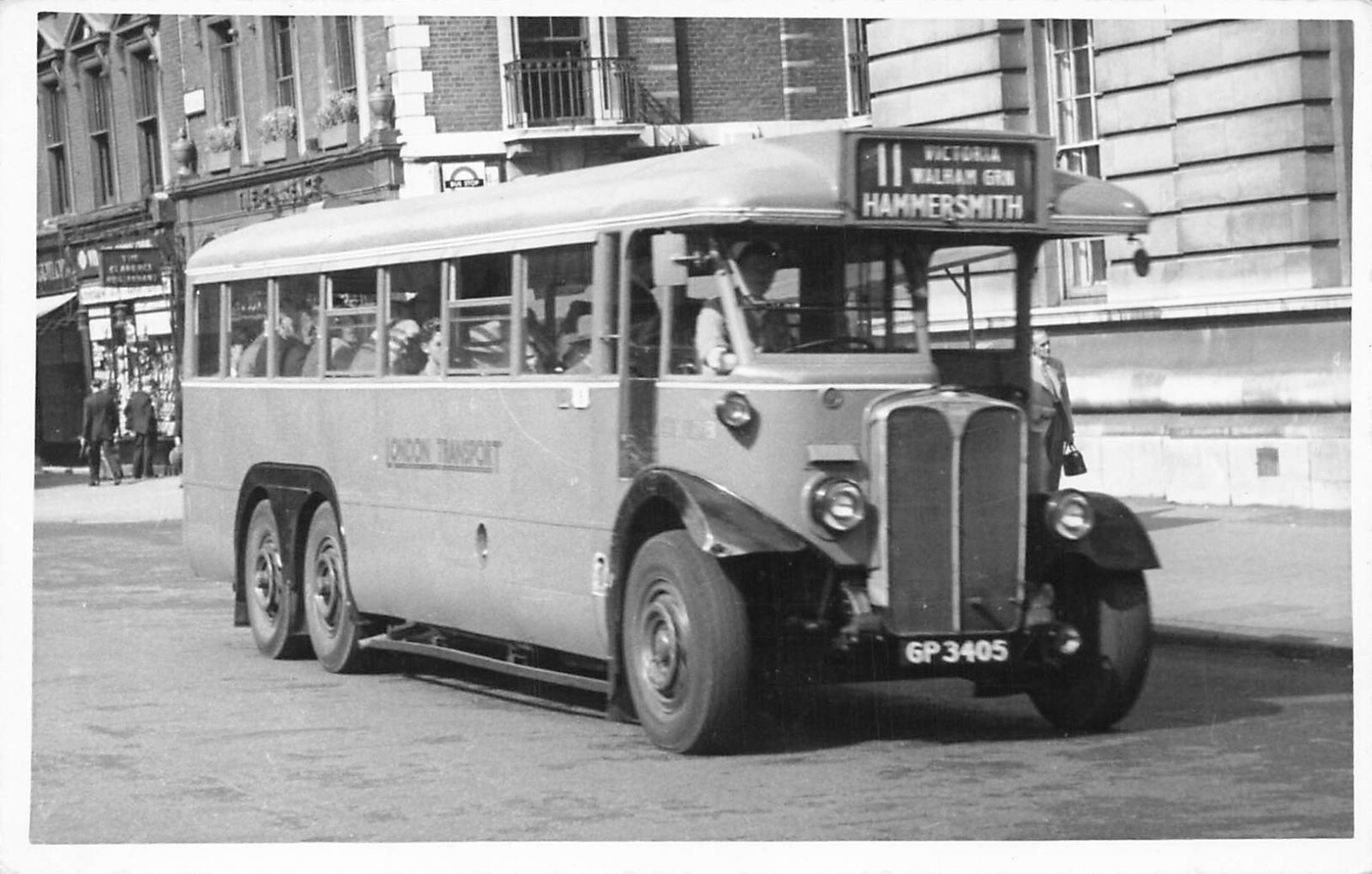 Vintage Photograph Single Decker Bus - Route 11 Hammersmith London ...