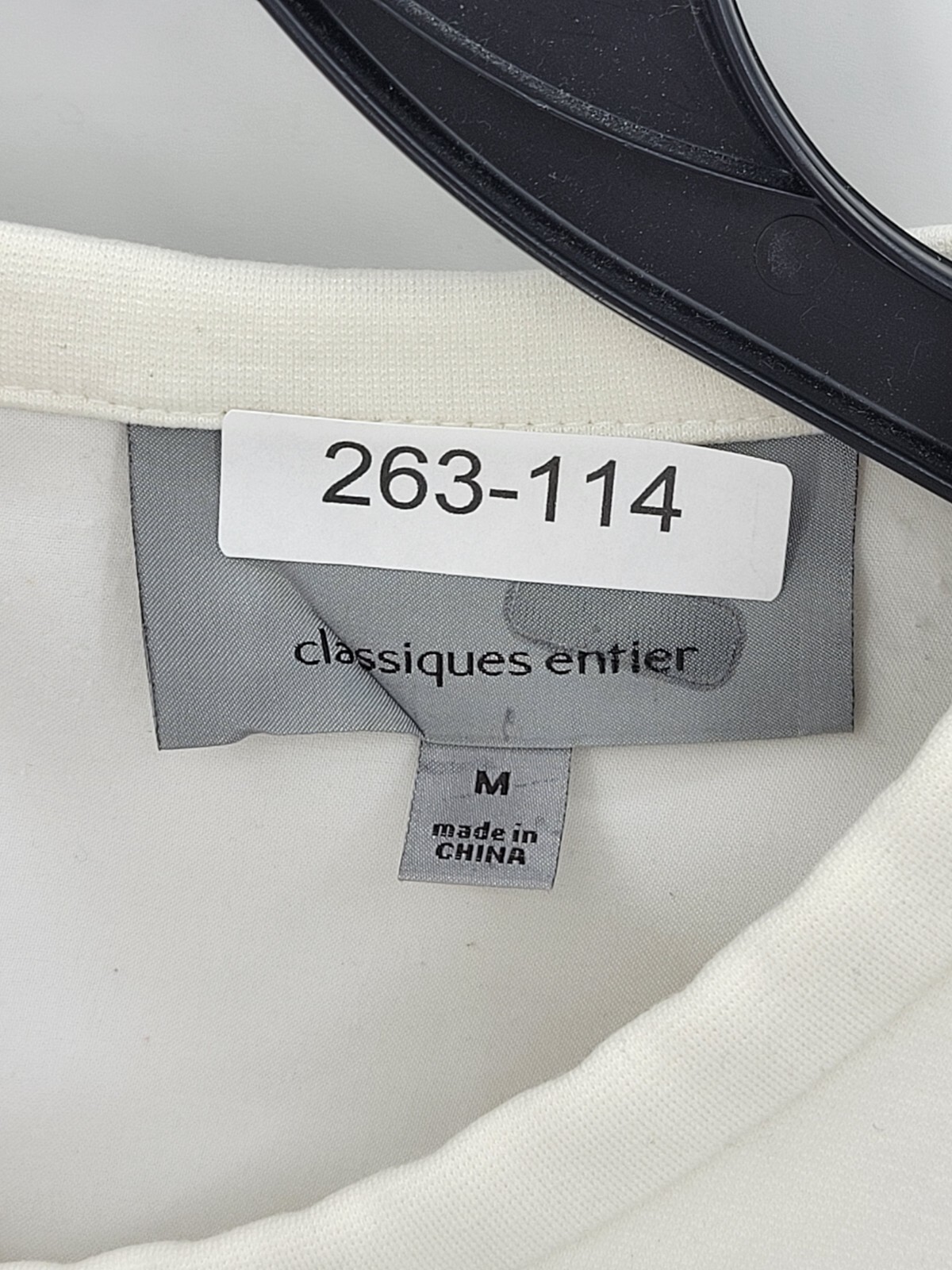 Classiques Entier Top Womens Medium Ivory Gray Colorblock Grommet Trim ...