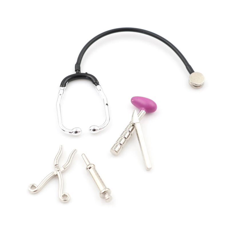 5pcs/set Mini Medical Device Tool Dollhouse Auscultation Stethoscope ...