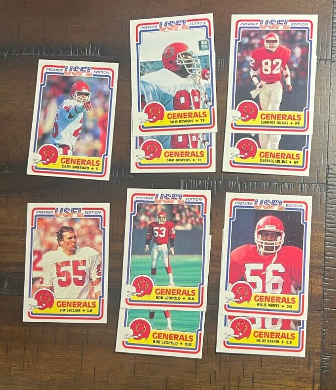 1984 Topps USFL New Jersey Generals 10 Card Team Lot w/ Rookies Stars ...