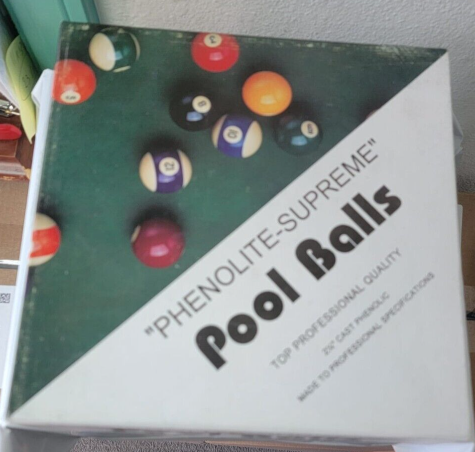 pool Balls 2 1/4" Cast Phenolic Phenolite-Supreme Billiard Ball 16 ...