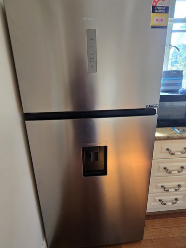 Hisense HRTF496SW 377L/119L Top Mount Refrigerator - Brushed Steel ...