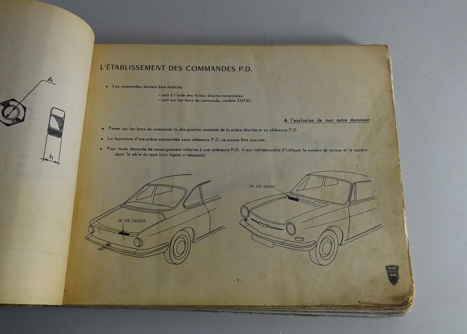 Parts Catalog / Spare Parts List Simca 1000 Coupe Model Year 1973 | eBay